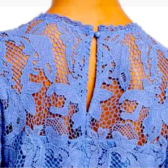 Aqua | Dresses | Nwt Xs Periwinkle Blue Slate Luxe Lace Ruffle Party ...